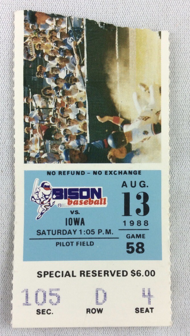 MiLB 1988 08/13 Iowa Cubs at Buffalo Bisons Baseball Ticket Stub | eBay