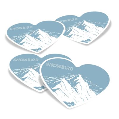 4x Heart Vinyl Stickers Snowbird Mountains Peak Adventure #59636 | eBay