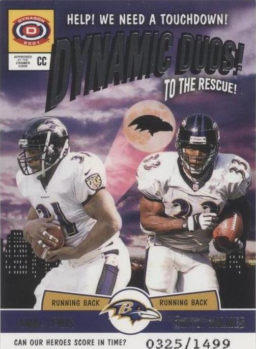 2001 Pacific Dynagon - Dynamic Duos Jamal Lewis, Priest Holmes #2 /1499 ...