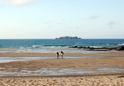 Photo 6x4 Going to surf at Harlyn Bay Looking north with Gulland Rocks ...