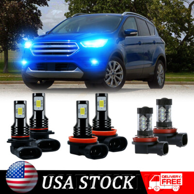For Ford Escape 2017 2018 2019 6X Bulbs LED Headlight High Low Beam ...