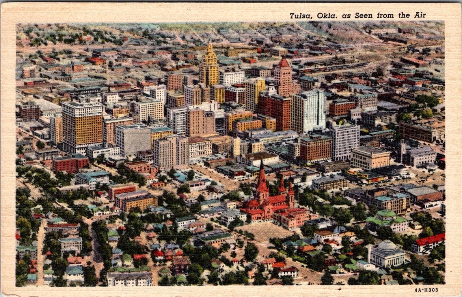 Tulsa, Oklahoma Aerial View Of The City Of Tulsa Vintage Postcard T1 | eBay