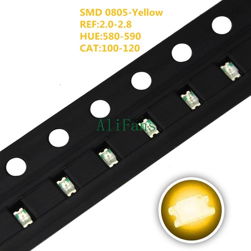 100pcs SMD SMT 0805 Super Bright yellow LED lamp light 0805 LED NEW ...