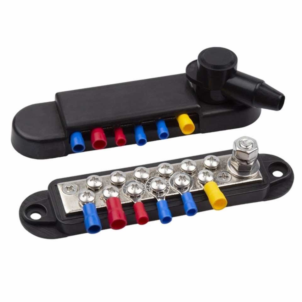 48 Volt 150 Amp Battery Bus Bar with Secure Snap Design for Solar and ...