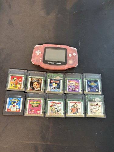 Nintendo GameBoy Advance Pink Clear Console- Tested Bundle | eBay