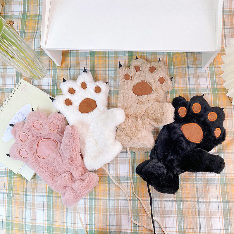 Anime Cat Paw Claw Gloves Cosplay Costume Plush Mittens Lolita Party ...