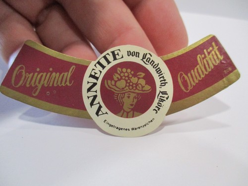 Original ANNETTE VON LANDWIRH LIKORE GERMAN BEER BOTTLE NECK LABEL | eBay