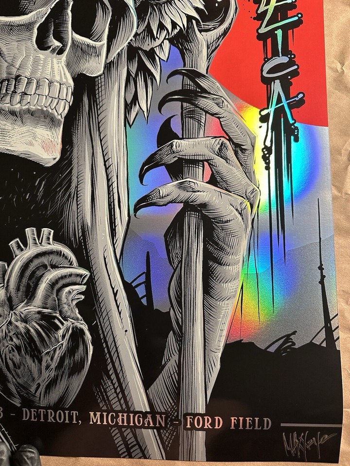 Metallica Detroit Rainbow Foil Matching Set 5/25 Maxx242 Signed Posters ...