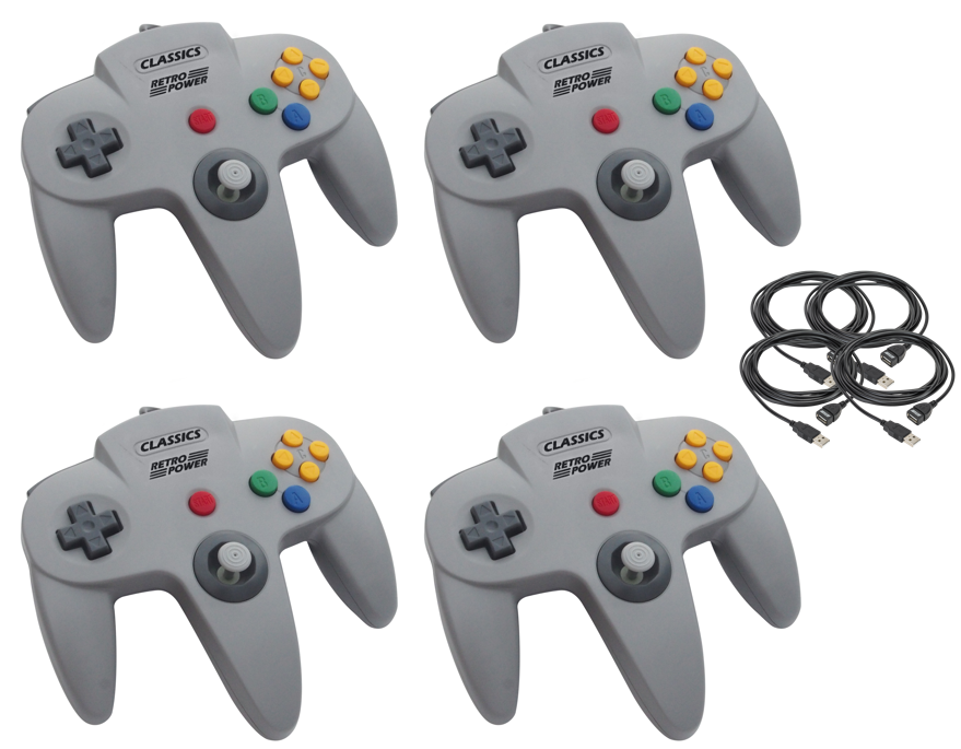 N64 USB Controller (4-player pack) with 10' USB Extension Cables | eBay