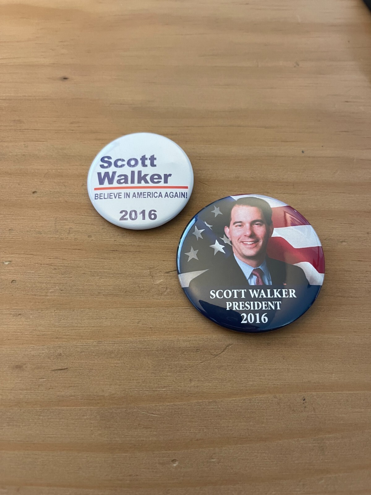 Set of 2 - Scott Walker 2016 GOP Presidential Campaign Buttons | eBay