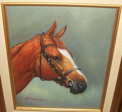 M.AARON BROWN HAIR HORSE ORIGINAL OIL ON CANVAS PAINTING | eBay