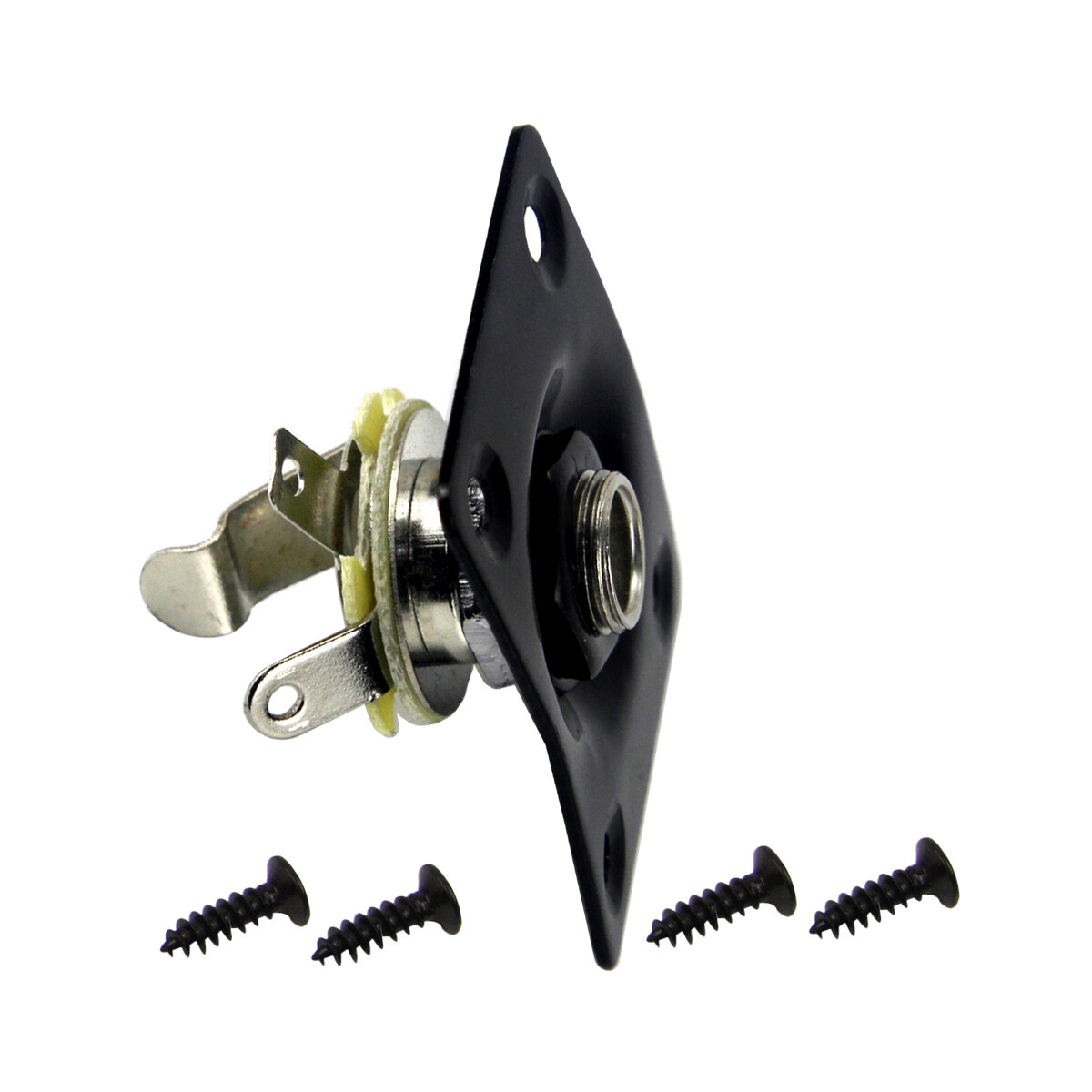 FLEOR 10PCS Black 1/4" 6.35mm Guitar Bass Output Jack Plate Square ...