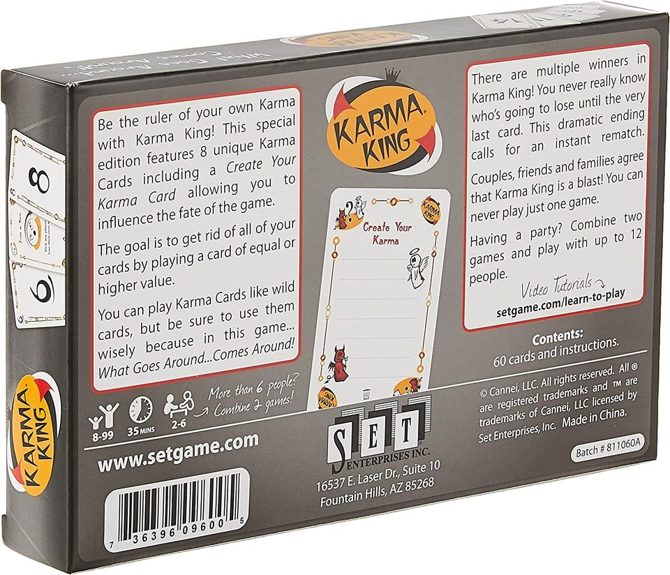 Karma King Card Game SET Enterprises 2-6 Players New Sealed ...