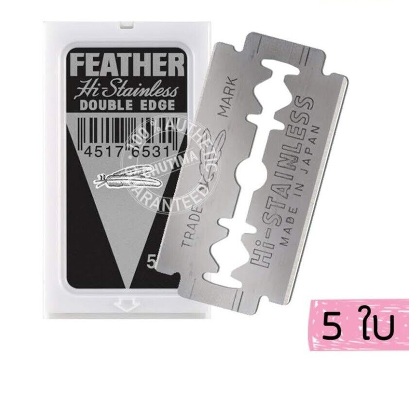 100Pcs Feather Razor Blades Red Pack HI-STAINLESS Double Edge Platinum ...