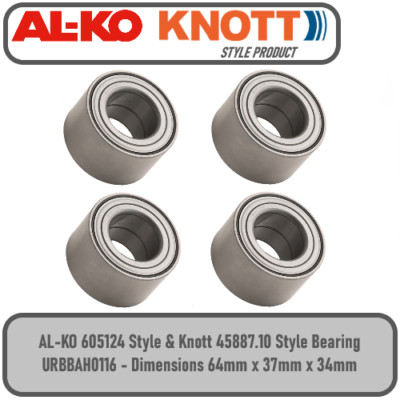 Trailer Caravan Triple Sealed Bearing Alko 605124 Knott 45887.10 ...