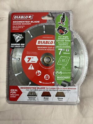 Diablo DDD070SEG101C Masonry Diamond Cut Off Blade, 7" FREE SHIPPING | eBay