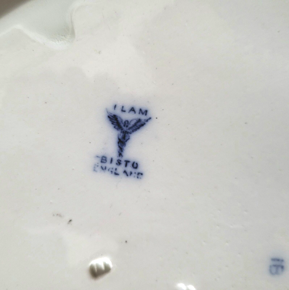 Antique Bishop & Stonier Flow Blue Floral Oval Platter Ilam Bisto ...