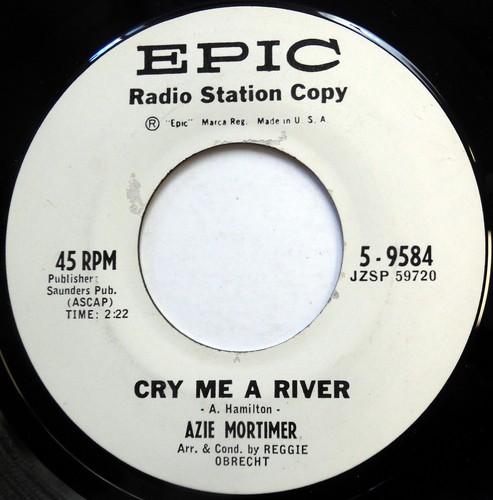 AZIE MORTIMER 45 Cry Me A River / Little Boy VG Jazz Vocal PROMO 1963 ...