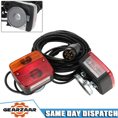 2x Magnetic LED Trailer Towing Lightboard Light Rear Tail Board Lamps 7 ...