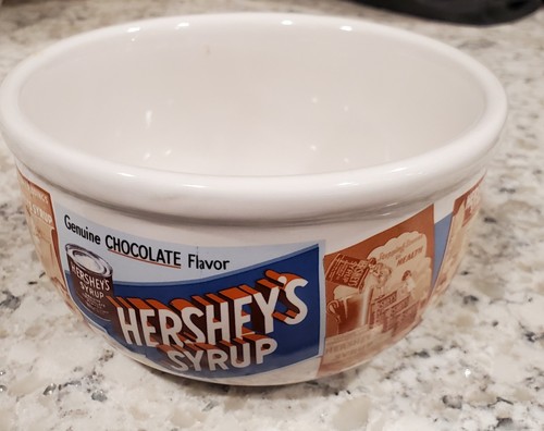 Hershey's Choc Syrup White Cereal Bowl #31719 Collectible w/Vintage Ads ...