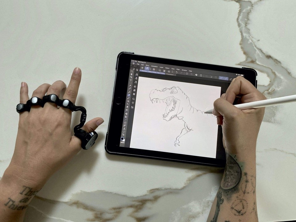 Tap Strap 2 - Wearable Keyboard, Mouse & Air Gesture Controller (Small ...