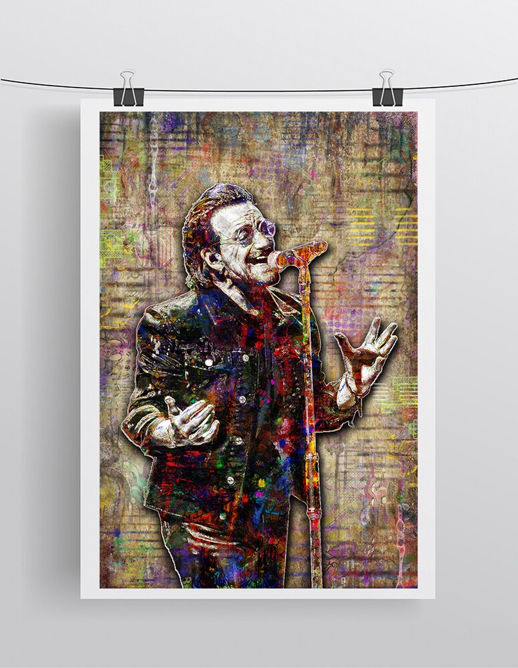 U2 BONO Poster, BONO U2 Pop Art Tribute Print Free Shipping US | eBay