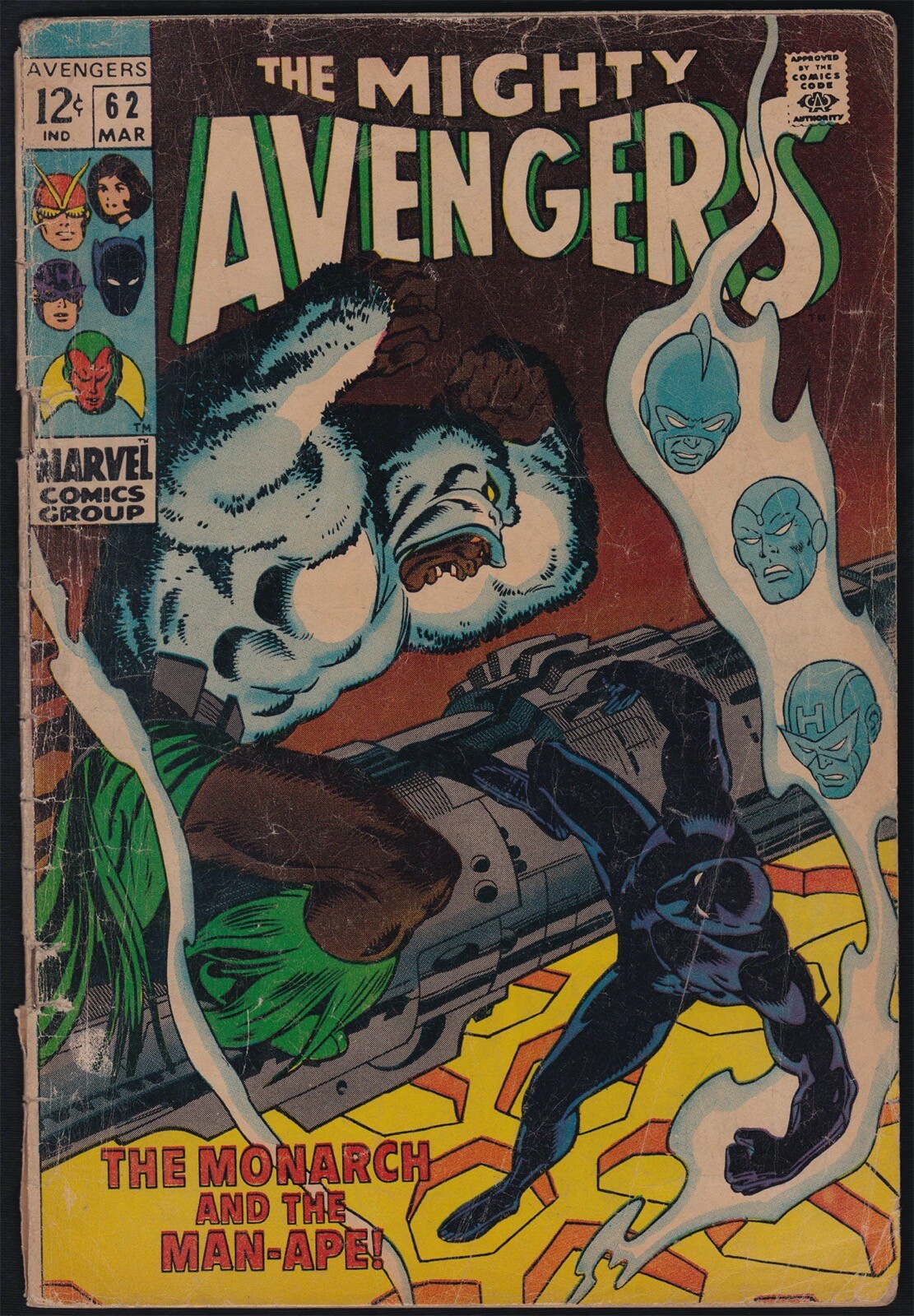 Marvel Comics AVENGERS #62 First Appearance of Man-Ape/M'Baku 1969 VG ...