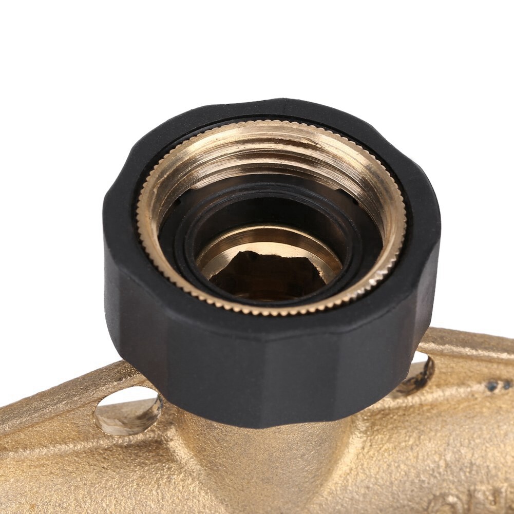 Brass 4 Way Water Tap Adaptor Multi Hose Connector Garden Valve Split ...