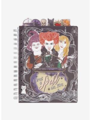Disney Hocus Pocus Sanderson Sisters 6 Tab Spiral Journal 6 1/2" x 8 1/ ...
