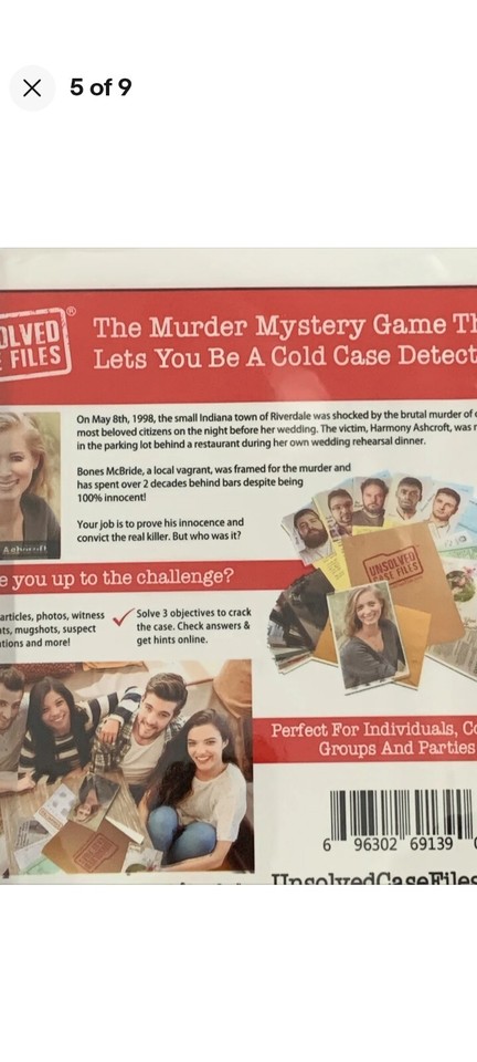 UNSOLVED CASE FILES: Cold Case Murder Mystery Game Harmony Ashcroft NEW ...