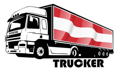International Trucker Lorry Driver & Austria Austrian Flag car truck ...