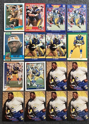 JACKIE SLATER 1988-1991 Football Card Lot! 16x Cards LA Rams | eBay