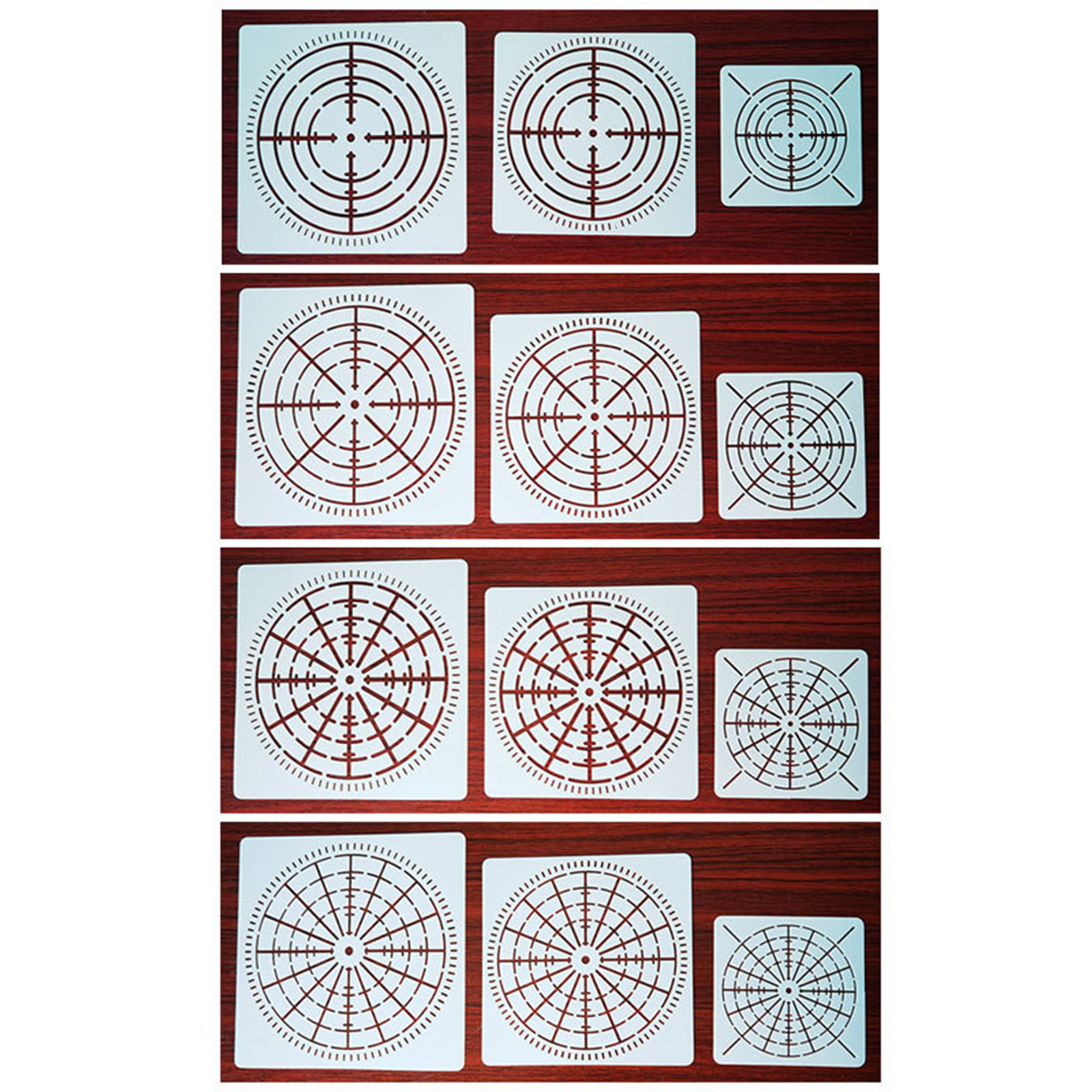 12pcs/set Crafts Stencils Auxiliary Line Drawing Tools Wall Painting ...