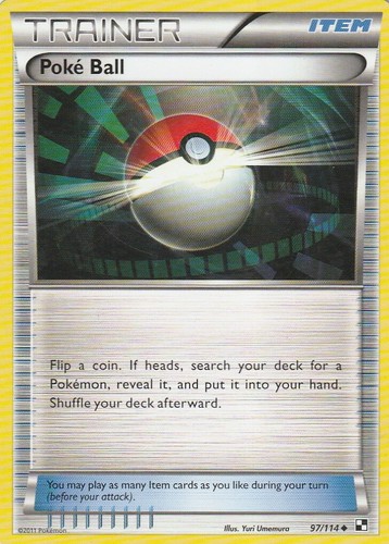 Trainer Poke Ball 97/114 Pokemon Black and White Base | eBay