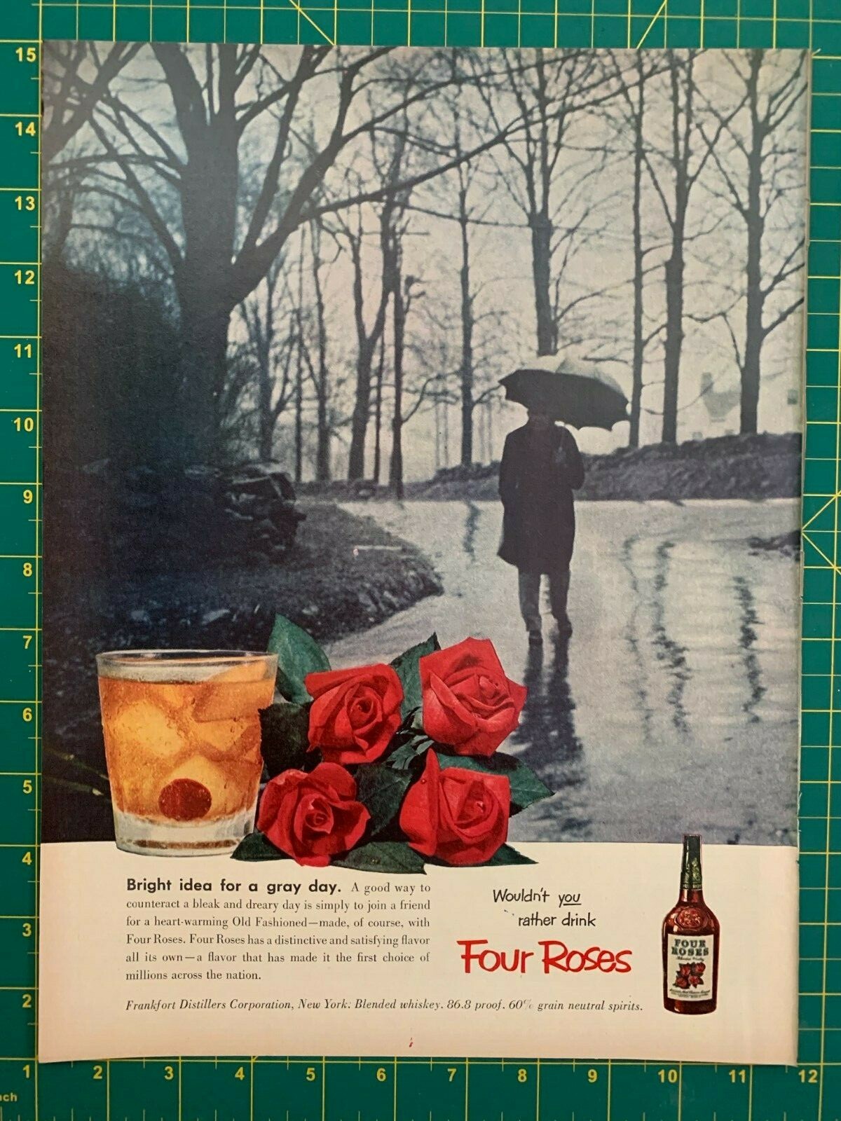 1953 Vintage Four Roses Blended Whiskey Rainy Day Old Fashioned 86,8 ...