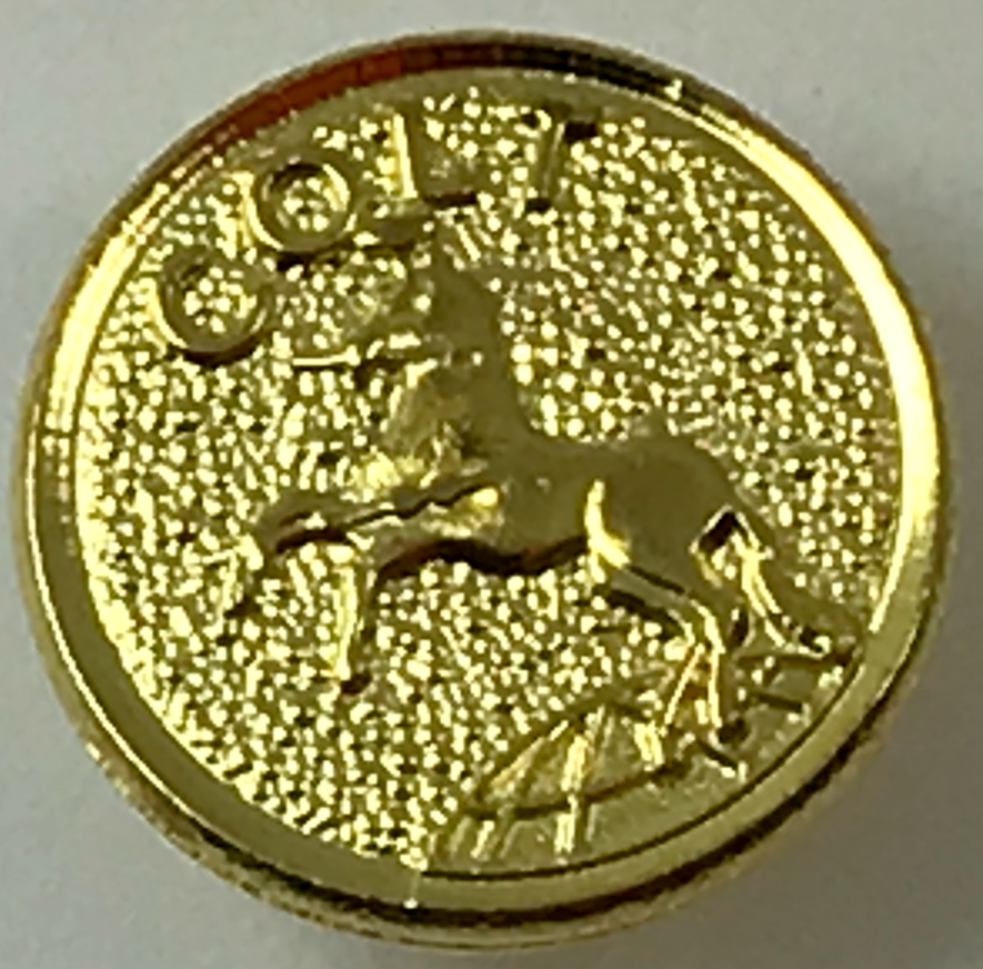 Gold Colt Medallion Rampant Pony 1/2" Diameter For Grips 7167-M | eBay