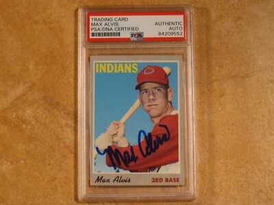 MAX ALVIS SIGNED AUTOGRAPHED 1970 TOPPS CARD #85 CLEVELAND INDIANS PSA ...