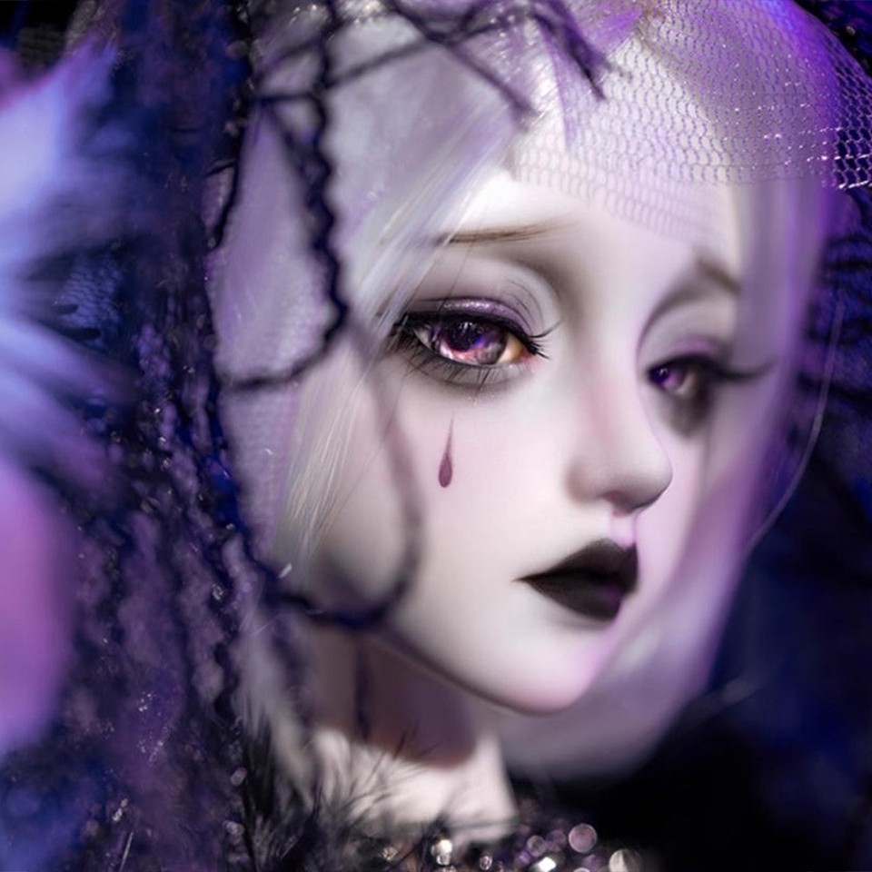 1/4 Gothic BJD Bare Doll Ball Joint Face Makeup Resin Dark Elegant Lady ...