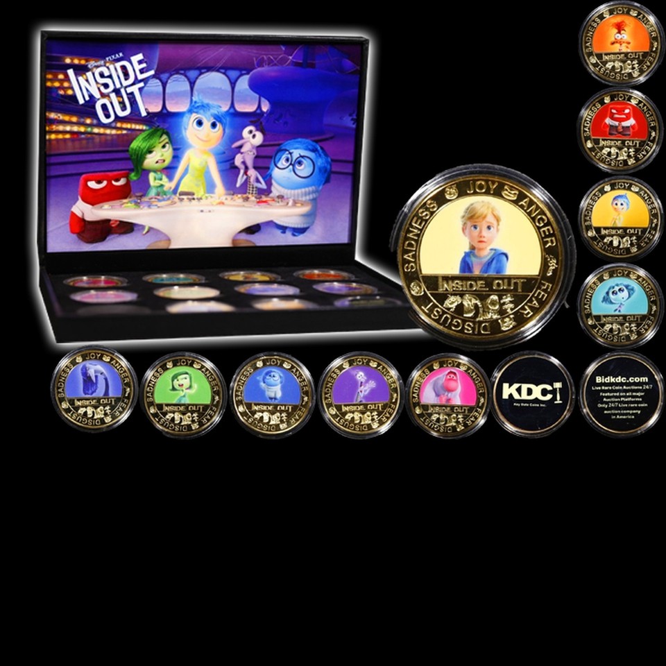 10 Coin Disney Pixar Inside Out Gold Plated Round Collection | eBay