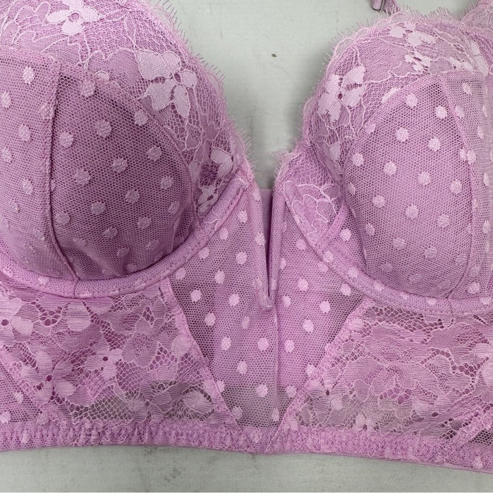 Victoria’s Secret Lavender Long Line Bra Dream Angels Size 34D Feminine ...