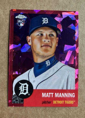 Matt Manning RC #'d 071/100 2022 Topps Chrome Platinum red atomic ...