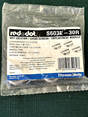 Thomas & Betts Red Dot DPLG-2 1/2" Silver Closure Plug S603E-30R, Bag ...