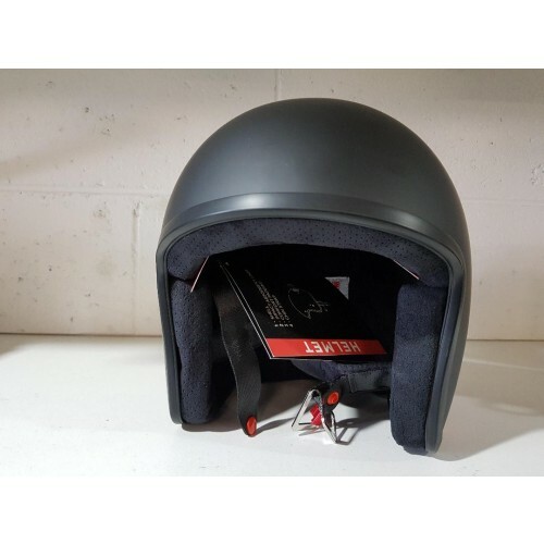 ELDORODO HARLEY STYLE LOW PROFILE OPEN FACE MOTORCYCLE HELMET BLACK XS ...