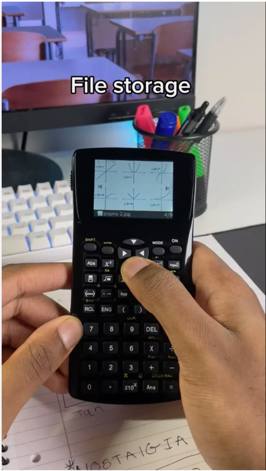 Cheating Calculator w/File Storage For Exams Privacy Screen w/Emergency ...