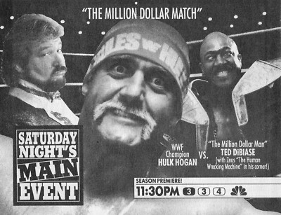 1989 TV AD WWF WRESTLING TED DiBIASE & ZEUS THE HUMAN WRECKING MACHINE ...