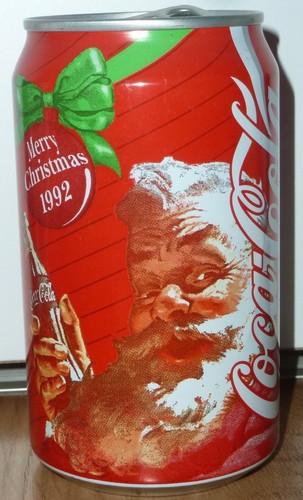 rare COCA-COLA Coke MERRY CHRISTMAS X-MAS SANTA 1992 can GERMANY soft ...