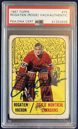 1967 68 Topps #75 Rogatien Rogie Vachon RC Rookie Card Signed Autograph ...