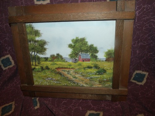 Vintage 1986 Texas artist Ann Newell "Hill Country Barn" watercolor ...