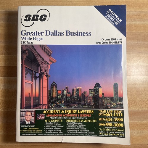 2004 Greater Dallas Southwestern Bell Telephone Directory Business ...