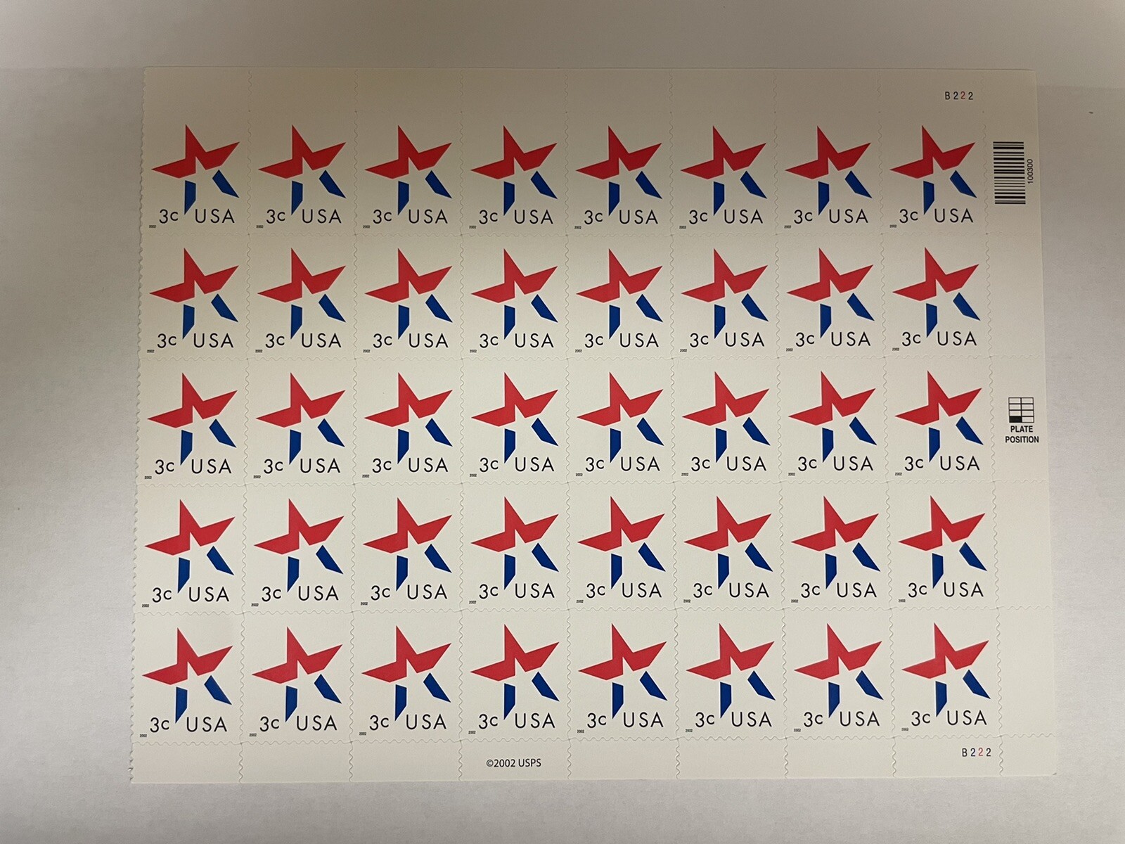 2002 USA "Star" 3 Cent 40 Stamps | eBay